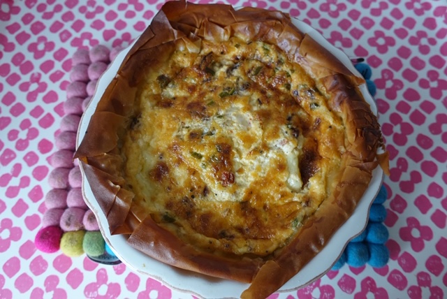 Recept Paj med rödlök, mozarella och serveras med Prosciutto, oliver ...